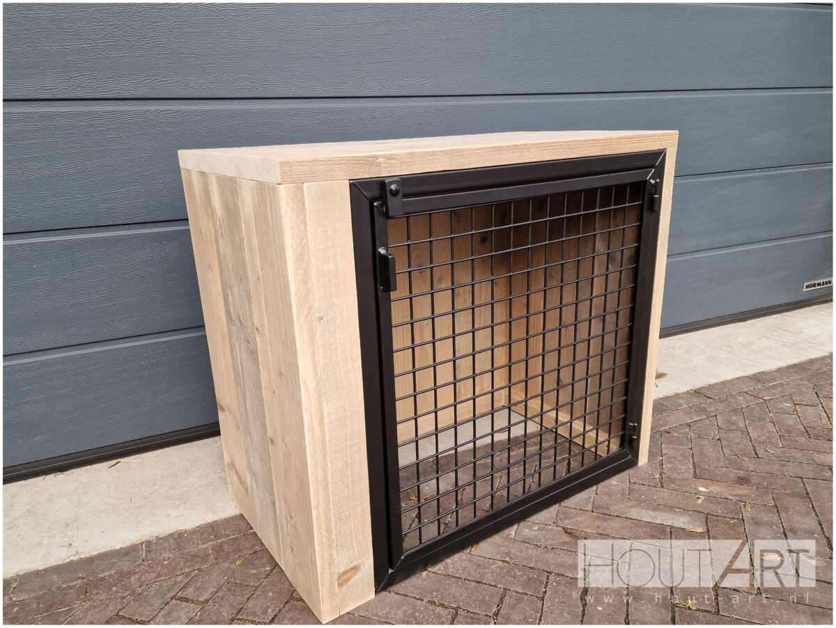 Bench dressoir steigerhout met stalen deur - Dogpride NL